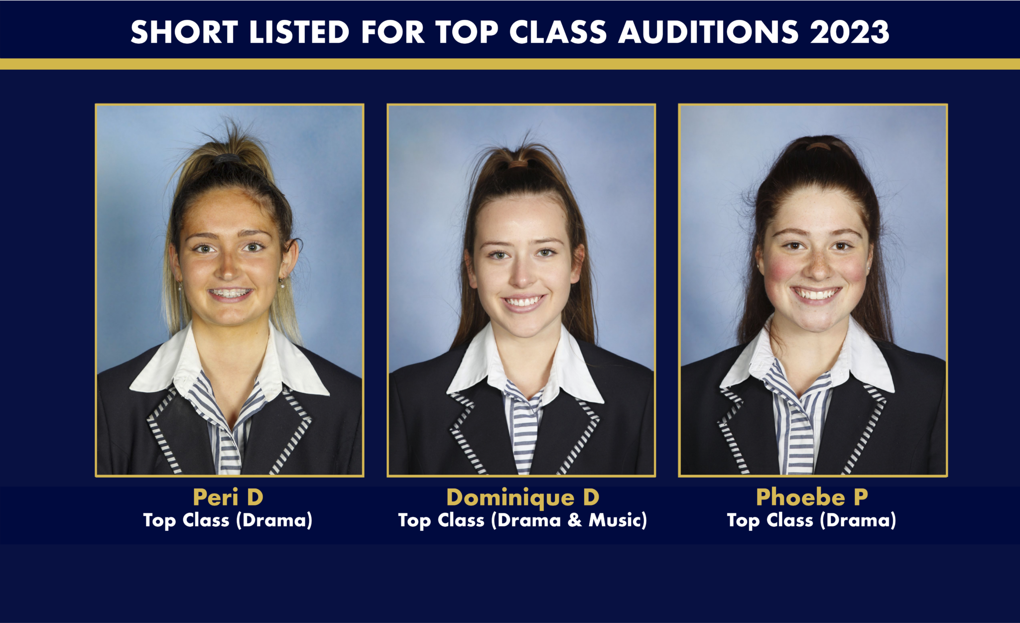 Shortlisted for Top Class Auditions 2023 – Mentone Grammar